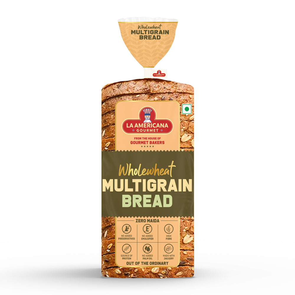 LA Americana WholeWheat MultiGrain Bread 350g, Fiber & Vitamin Rich ...